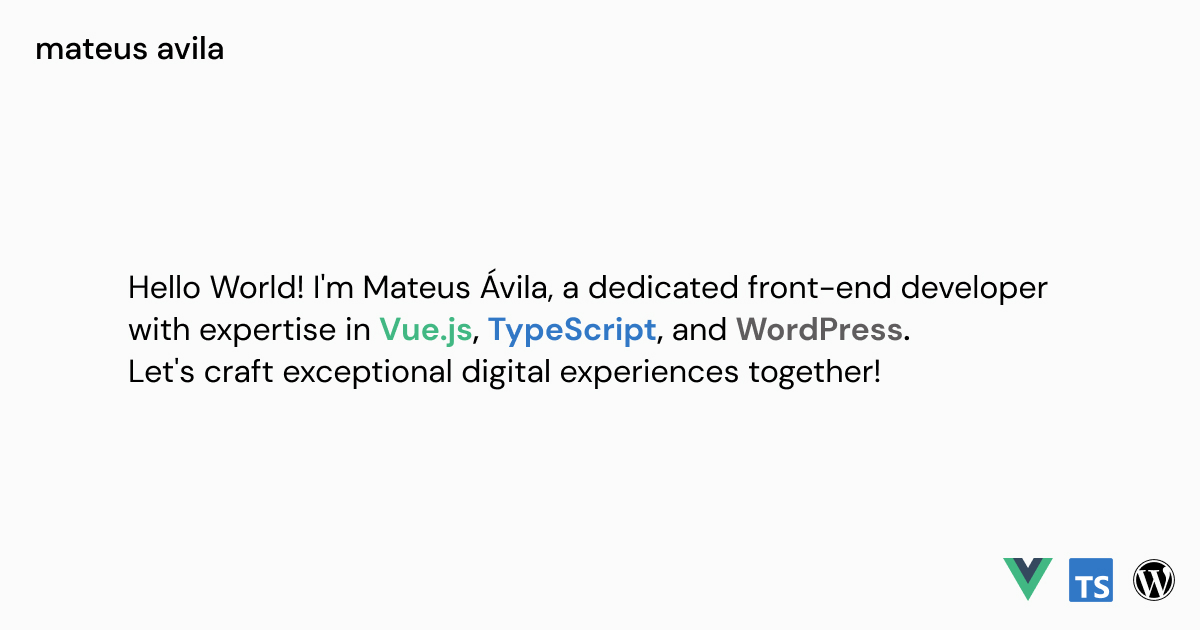 Mateus Ávila - Front-end Developer